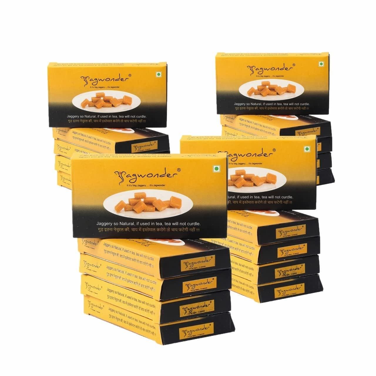 Jagwonder Jaggery Cubes 40gm × 20 Pack in 5 gm Cubes form , 800 gm